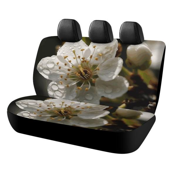 商品名:  KLWQR White Pear Blossom Back Seat Cover Dust and Scratch Proof Rear Car Seat Cushion Waterproof Car Bench Seat Co...