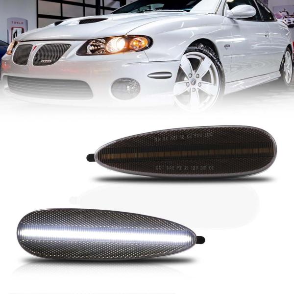 商品名:  OFFKAT Front Fender LED Side Marker Lights for Pontiac GTO 2004-2006, Pontiac Smoked Lens Side Bumper Marker Lamps...