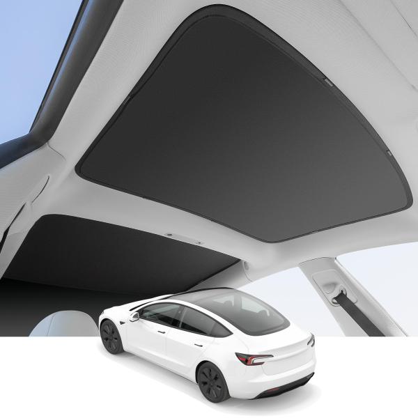 商品名: ルーフサンシェード ブラック 24 Uireefly 2024 Tesla Model 3 Highland Sunshade Roof, Double Layer Insulation, No Sagging Front &am...