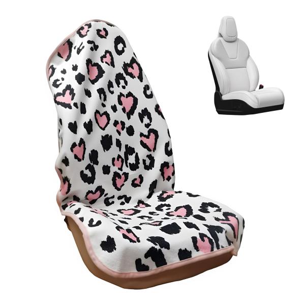 商品名: Ohleats カーシートカバー 通気性 オートフロントシートクッション 米国国旗 ヒョウ柄柄 滑り止め 快適 かわいいプリント フロントシートプロテクター SUV セダン トラック用 カーアクセサリー (ハート) Ohleats...