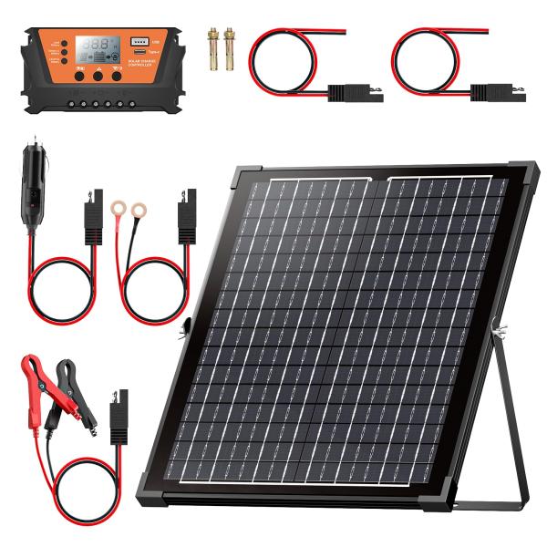 商品名:  20W Solar Panel Kit 12 Volt, 20 Watts 12V/24V Monocrystalline Waterproof Solar Panel 10A Charge Controller, Cables...