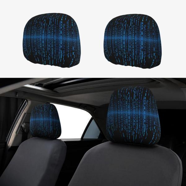 商品名:  JHLMN The Blue Binary Matrix Car Seat Headrest Cover Stretch Breathable Car Headrest Covers Universal Headrest Cov...
