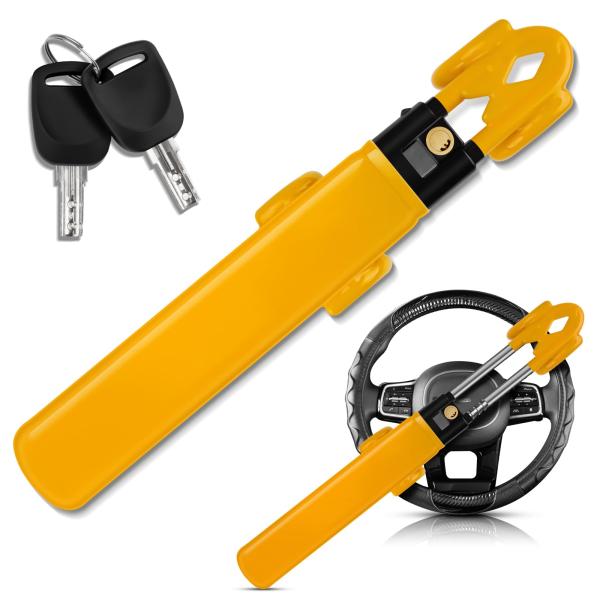 商品名:  SEALIGHT Car Steering Wheel Lock with 2 Keys Car Double Hooks &amp; Heavy Duty Car Club Steering Wheel Lock Adjust...
