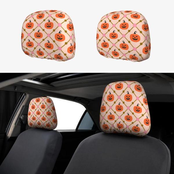 商品名:  Raunew 2 Pcs Universal Car Headrest Covers, Jack O Lanterns Halloween Checkered Anti-Dirty Head Rest Cover Protect...