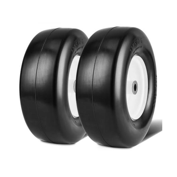商品名:  Lawn Mower Tires with Rim, 13x5-6 Tubeless Tractor Tires, 2-Pack Tire and Wheel Assembly, Flat-Free PU Tires, 3.25...