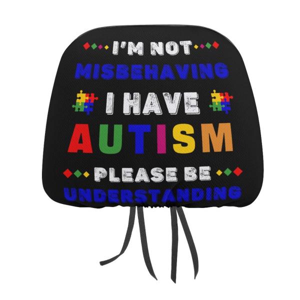 商品名:  I'm Not Misbehaving I Have Autism Please Be Understanding Autism Awareness Themed 2 PCS Car Seat Headrest Protecto...