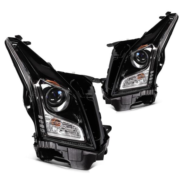 商品名:  AMCCM Driver Side And Passenger Side Headlight Assembly fit for 2013-2018 for Cadillac ATS Titanium Clear Chrome H...