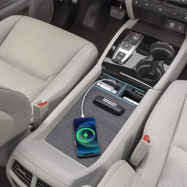 商品名: PIMCAR センターコンソール挿入ケーブルプロテクター Honda Pilot 2016-2022/Honda Ridgeline 2017-2023/Honda Passport 2019-2023用 携帯電話の充電に便利 P...