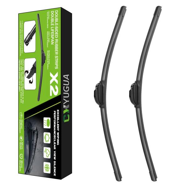 商品名:  CXYUGUA All-Seasons Windshield Wiper Blades Replacement 24" + 18" Wiper Blade Set (U/J HOOK), Quiet and Efficient ...