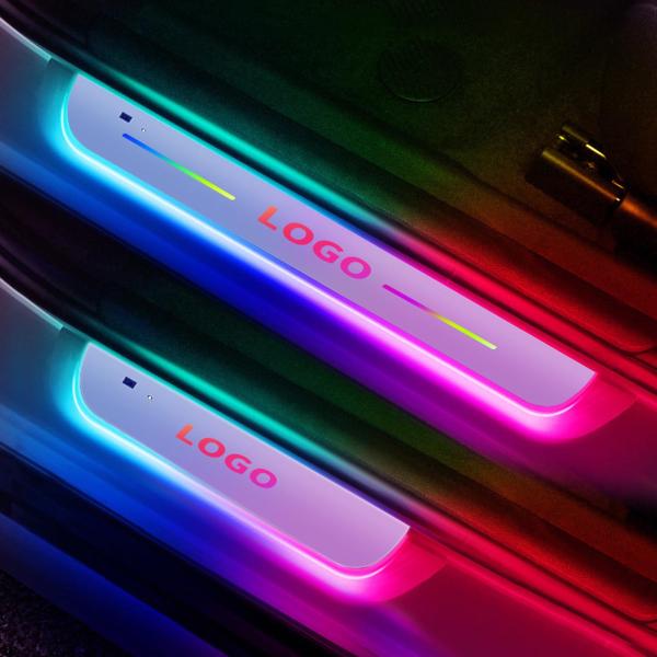 商品名:  LED Door Sills for Car Magnetic Custom Logo Text Car Sill Lights LED Car Door Sill Lights Magnetic Wireless Auto-S...