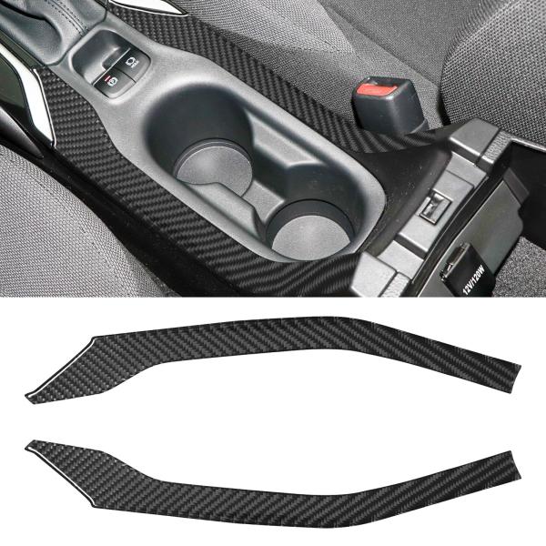 商品名:  RUIANTE Compatible with Carbon Fiber Center Consoles Front Water Cup Holder Stripe Frame Trim Cover Auto Car Inter...