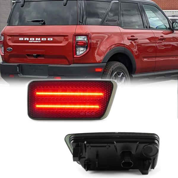 商品名:  For 2021-2024 Ford Bronco Sport Rear Bumper LED Side Marker Lights,Smoked Red Turn Signal Lights,FO2860113, M1PZ 1...