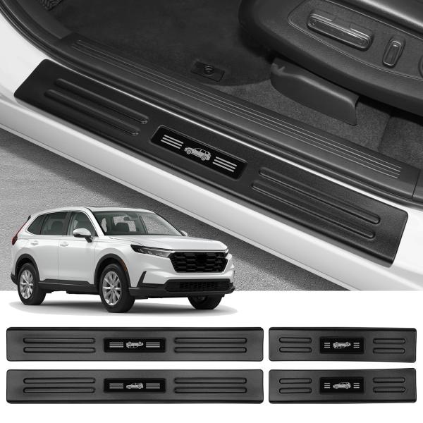 商品名: Bercicci ドアシルプロテクター 4個 ホンダ CRV 2025 2024 2023 アクセサリー用 マットブラック ABS素材 フロントとリアドア 車のペダル キック保護 Bercicci 4PCS Door Sill P...