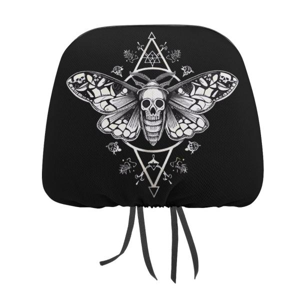 商品名:  Surreal Death Moth Cover for Car Seat Funny Printed Decorative Headrest Protector Coversブランド: Generic商品サイズ: 2 PCS高...