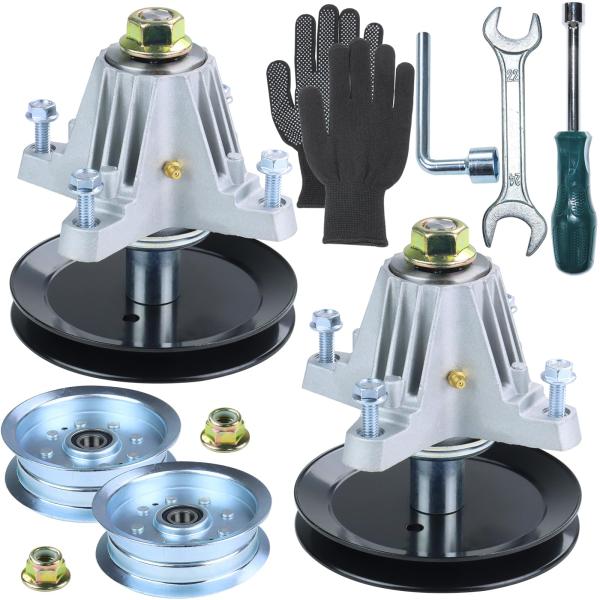 商品名:  FULAIGE 2 Pack Greased 918-06976 Spindle Assembly with 756-05034A Pulley Replaces Cub Cadet Spindle 918-06976A Spi...