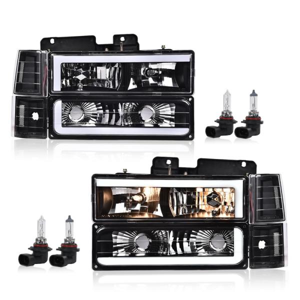 商品名:  PIT66 LED Lights Strip Headlight Bumper Lamp w/Bulb Compatible with Chevy GMC C1500 K1500 1994-1999/Fit Chevy GMC ...