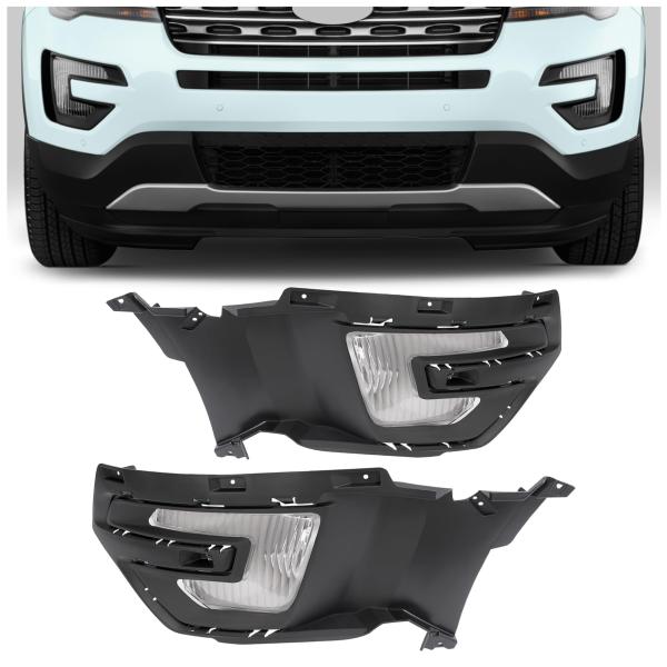 商品名:  HECASA Fog Lights w/Bezels Pair Compatible with 2016-2017 Ford Explorer &amp; 2016-2019 Ford Police Interceptor Ut...