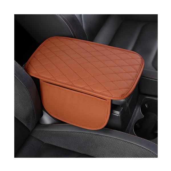 商品名: DXNQ カーセンターコンソールカバー、アップグレード版ソフトレザーアームレストカバークッション サイド収納バッグ2つ付き スタイリッシュなポータブルカーミドルコンソールカバーアクセサリープロテクター ほとんどの車両用 (ブラウン...