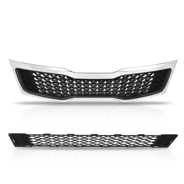商品名:  OLDANI New [Upgraded] Front Grille for 2011 2012 2013 Optima, Optima Bumper Hood Mesh Grill, Glossy Black Bumper G...