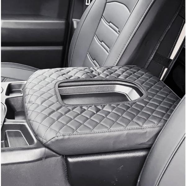 商品名:  xinghe for 2019-2025 Silverado Sierra Jump Seat Console Leather Armrest Cover, Leather Center Console Cover for Si...