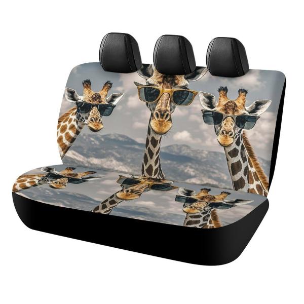 商品名:  NWTRJ Giraffes Wearing Sunglasses Car Back Seat Covers Soft Waterproof Cars Rear Bench Cushion Covers Dust and Scr...