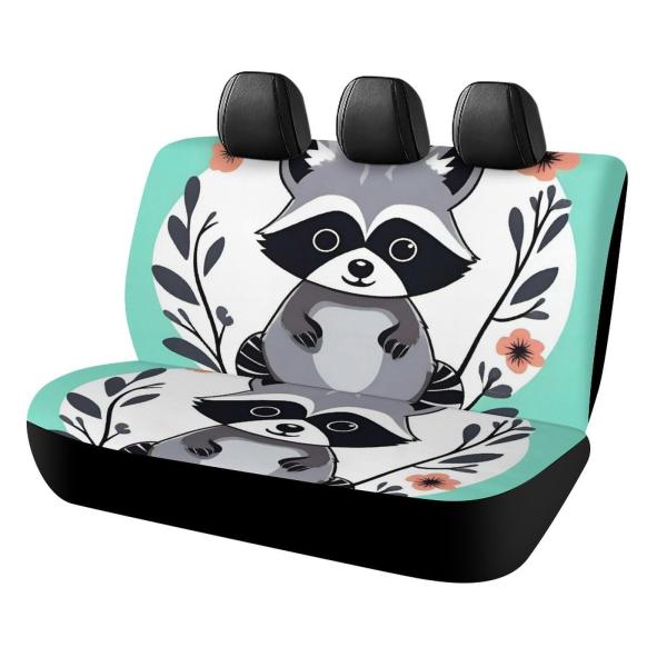 商品名:  NWTRJ Cartoon Cute Raccoon Car Back Seat Covers Soft Waterproof Cars Rear Bench Cushion Covers Dust and Scratch Pr...