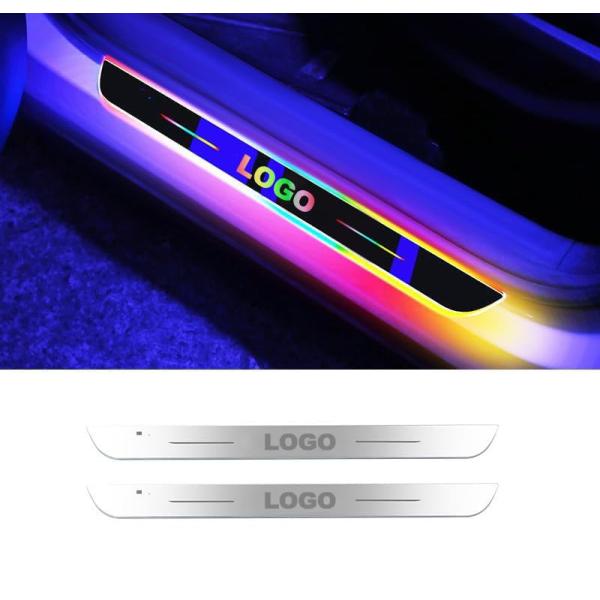 商品名:  Custom LED Car Door Sills with Magnetic Design, 7 Colors and 28 Modes, Personalized Logo or Text, Auto-Sensing Wel...