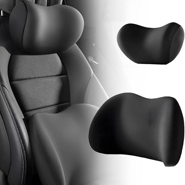 商品名:  2 in 1 Car Headrest Lumbar Support Cushion for Long Journeys, 2025 New Comfort Memory Foam Car Backrest and Neck P...