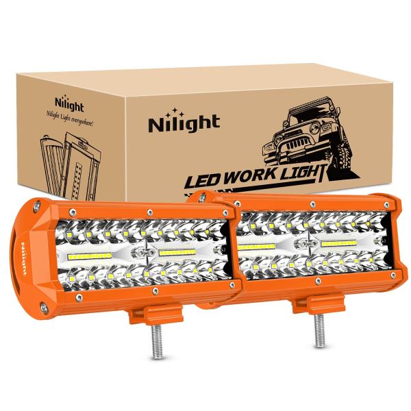 商品名:  Nilight LED Light Bar 2PC 6.5Inch 120W Flood Spot Combo Triple Row Driving Lamp Roof Bumper Off Road Work Lights f...