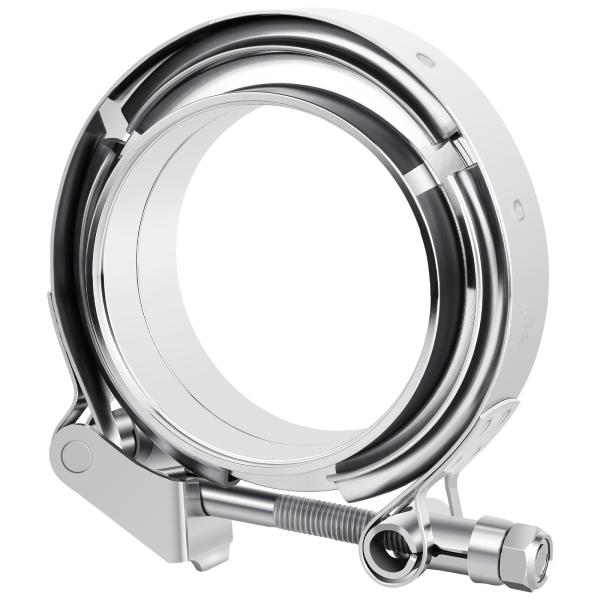 商品名:  MuHize 3.0 Inch V Band Clamp with Male Female Flanges, 304 Stainless Steel Exhaust V Band Clamp Kit for Turbo, Dow...