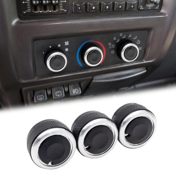 商品名: TOPINSTALL スタイリッシュなACノブ 1999-2006 Jeep Wranglerアクセサリーと互換性があり、3個 A/C 気候制御スイッチ ボタンヒーター ブロワー 温度ファン スピードシステム 交換用 050112...