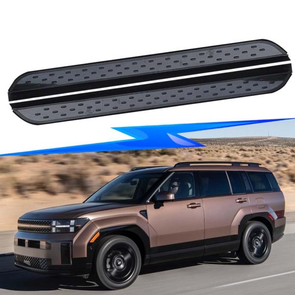 商品名: 固定式ランニングボード2個。Hyundai Santa Fe 2024 2025 サイドステップナーフバーアクセサリー(ブラケット付き) 【Tariffs Free】 Fixed 2PCS Running Board fits f...