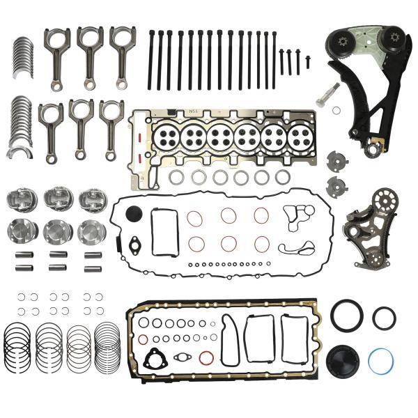商品名: N55B30 N55B30A エンジンオーバーホールガスケットシールキット&amp;タイミングチェーンキット ピストンキット BMW 3.0L Turbocharged 2011-2018 335i 435i 640i 535i ...