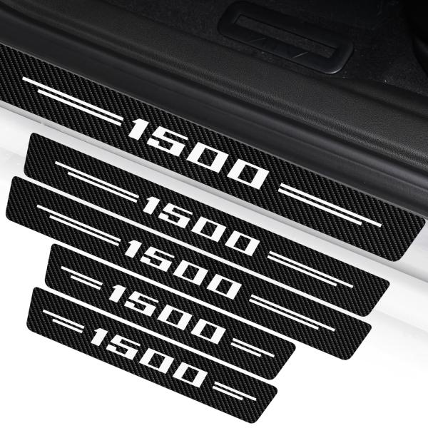 商品名: RAM 1500 車のドア敷居プロテクター、車のドアエントリーガード敷居の敷居、スクラッチプロテクション、カーボンファイバーレザーステッカー、RAM 1500アクセサリーの装飾用4枚(ホワイト) 4Pcs for RAM 1500...