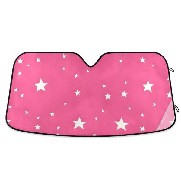 商品名:  EFEWOI Pink Shiny Stars Car Windshield Sun Shade Foldable Car Front Window Sunshade Automotive Interior Visor Prot...