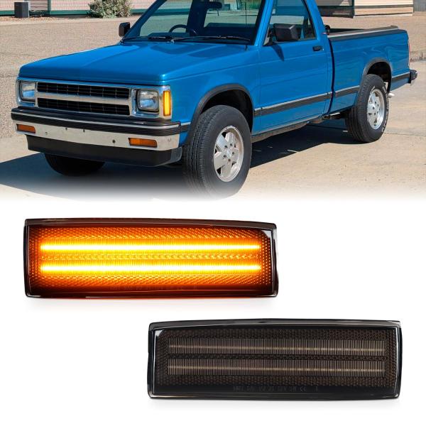 商品名:  FetonAuto LED Side Marker Lights Assembly for 1983-1994 Chevy Blazer S10 GMC Jimmy S15, 2PCS Front Bumper Indicato...