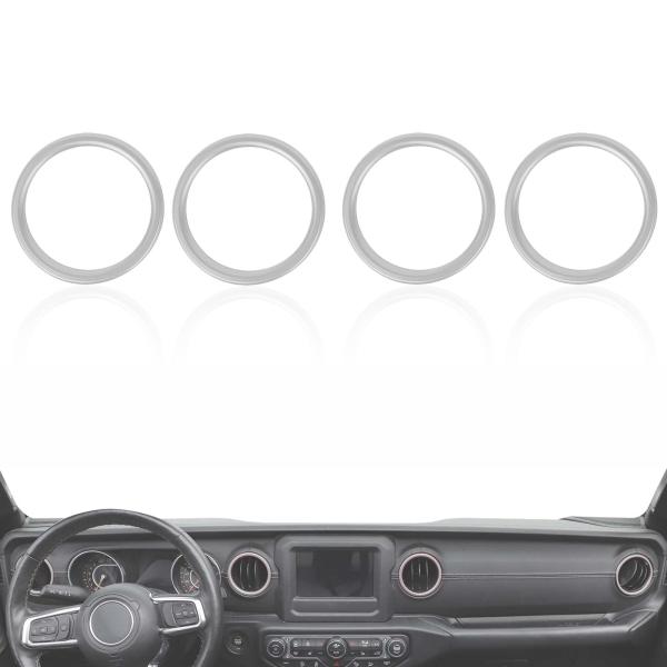 商品名:  4 PCS Air Conditioning Outlet Trim Cover Aluminum Alloy AC Vent Decoration Ring Center Console Dashboard Interior ...