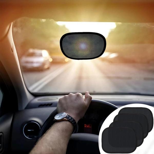 商品名:  IC ICLOVER Mini Car Sun Shade for Driver (4 Pcs), Static Cling Sun Visor for Safe Driving, Glare Protection/Block ...
