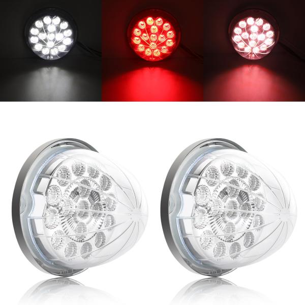 商品名:  2PCS Three Kinds Function Watermelon Lights, Red Stop Turn Signal and Marker to White Auxiliary 17 LED Watermelon ...