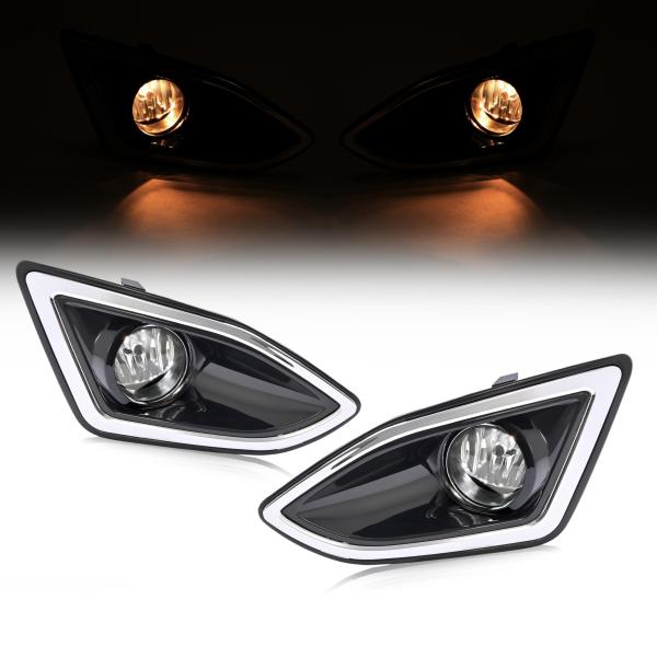 商品名:  HECASA Fog Light &amp; Fog Light Bezel Compatible with 2015-2018 Ford Edge Bumper Driving Fog Lamps Cover Clear Le...