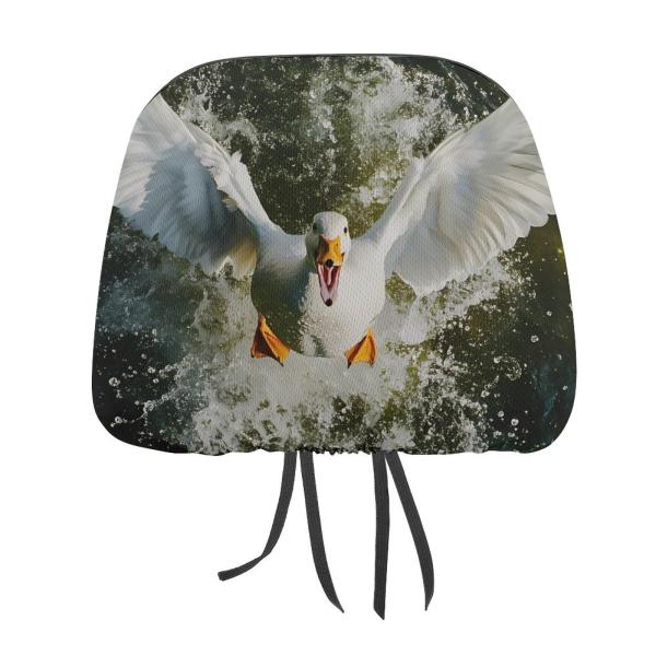 商品名:  A White Flying Duck Comfortable Headrest Covers for Cars Interior Protector Auto Accessories Fit Most Car 2 PCSブラン...
