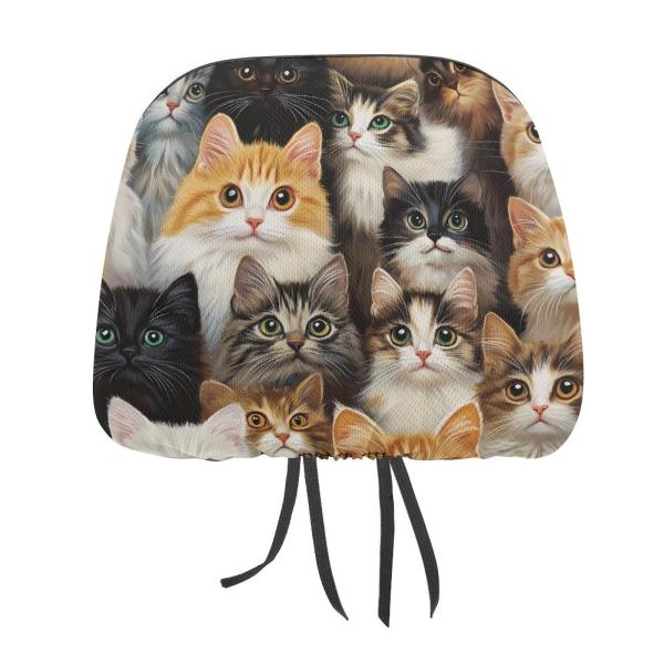 商品名:  Cute Cats Comfortable Headrest Covers for Cars Interior Protector Auto Accessories Fit Most Car 2 PCSブランド: Generic...