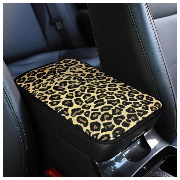 商品名: SuperKaKa カーゴールデンヒョウ柄アームレストカバー、自動車センターコンソールアームレストパッド、ほとんどの車両、SUV、トラックのアームレストボックス(ヒョウ、ゴールデン) SuperKaKa Car Golden Le...