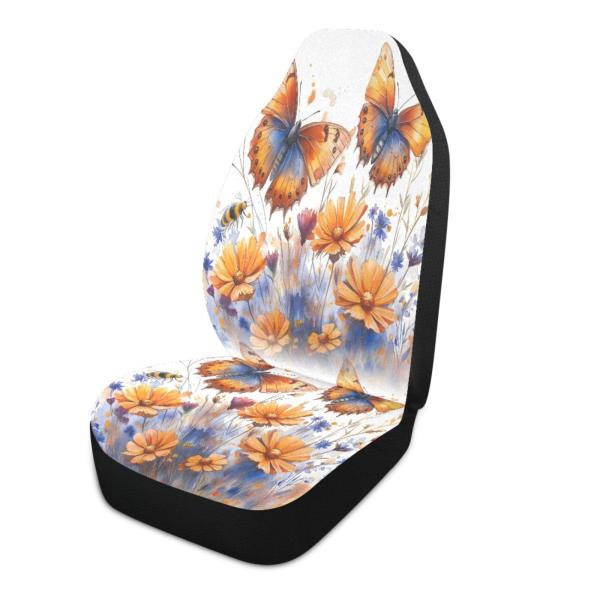 商品名:  KEEPREAL 360° Wildflowers Butterflies Car Seat Covers Full Set - 1 Pack Elastic &amp; Breathable Protective Cushio...