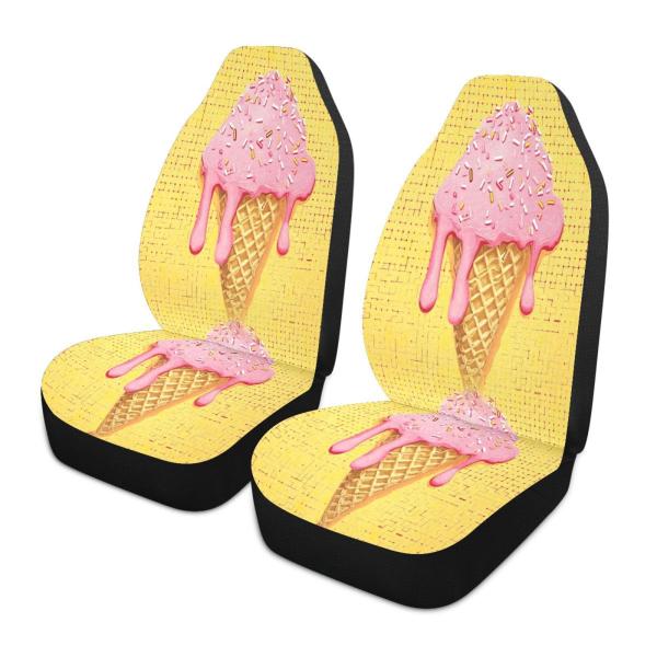 商品名:  KEEPREAL 360° Ice Cream Cone Car Seat Covers Full Set - 2 Pack Elastic &amp; Breathable Protective Cushion Univers...