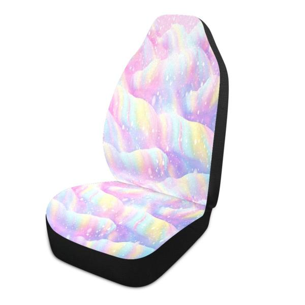 商品名:  KEEPREAL 360° Rainbow Ice Cream Swirl Car Seat Covers Full Set - 1 Pack Elastic &amp; Breathable Protective Cushio...