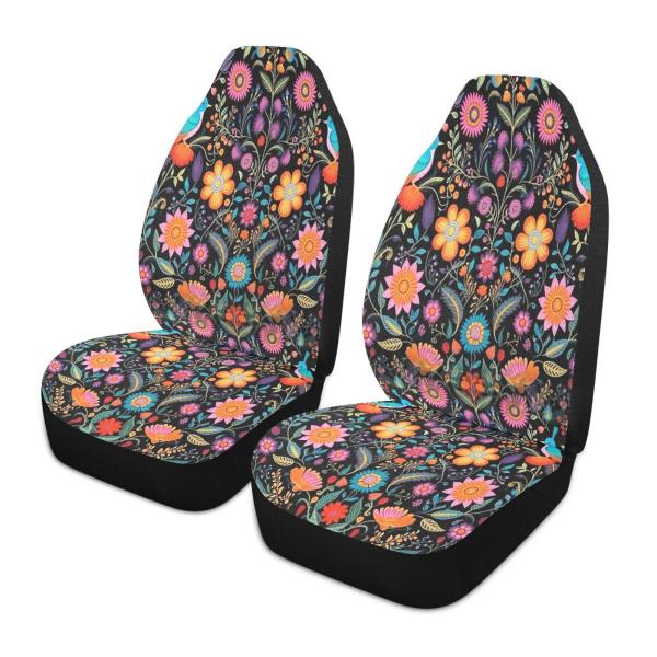 商品名:  KEEPREAL 360° Brightly Colored Birds Car Seat Covers Full Set - 2 Pack Elastic &amp; Breathable Protective Cushion...