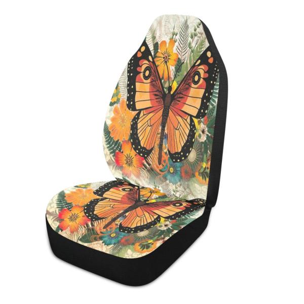 商品名:  KEEPREAL 360° Orange Butterfly Car Seat Covers Full Set - 1 Pack Elastic &amp; Breathable Protective Cushion Unive...