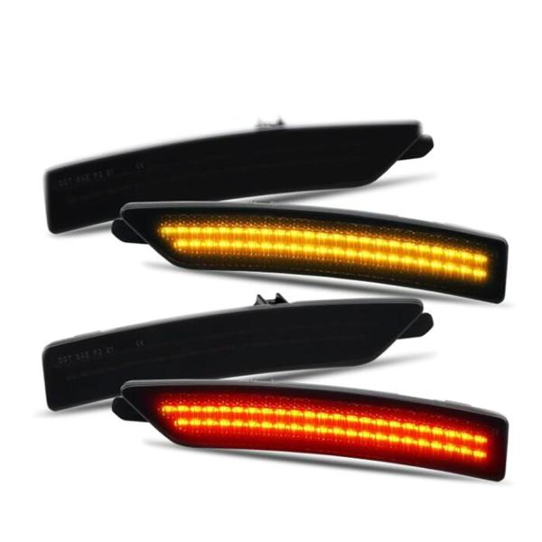 商品名:  Front Amber LED Side Marker Lights Rear Red Bumper Sidemarker Lamps Reflectors for 2024-2025 Ford Mustang (S650, G...
