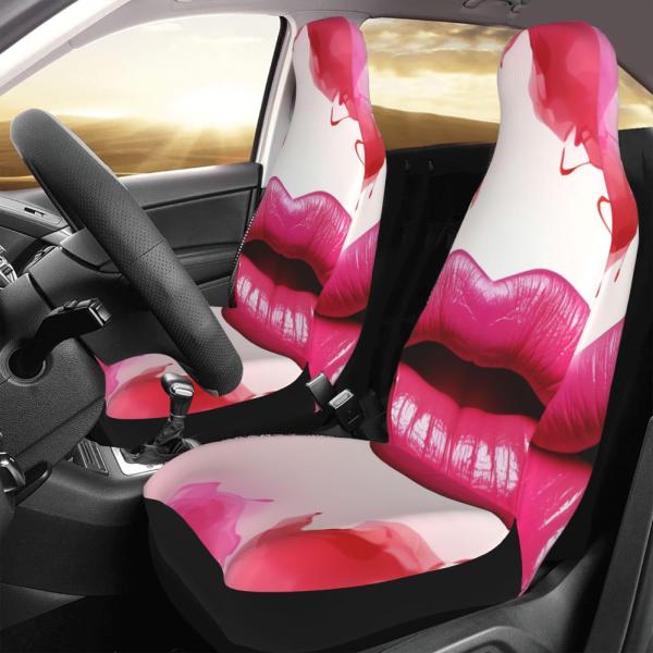商品名: BWLHJKE 女性用 唇 カーシートカバー 2枚パック フロントカーシートプロテクター 通気性 防水 自動車シートカバー 運転席 カーシート クッションカバー ほとんどの車 セダン トラック SUV BWLHJKE Woman ...